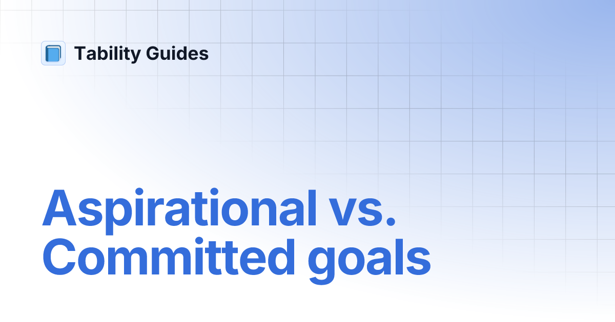 Aspirational vs. Committed goals | Tability Guides